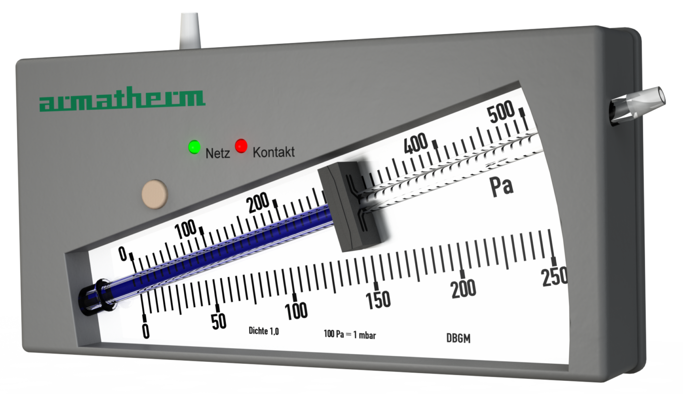 armatherm - Schrägrohrmanometer mit Schaltkontakt